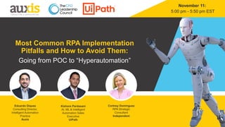 10TH ANNUAL CFO LEADERSHIP CONFERENCE: Most Common RPA Implementation Pitfalls | PPT