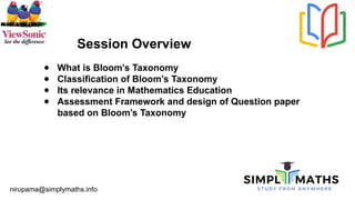Bloom's Taxonomy.pptx Prepared by Nirupama Mohapatra Das | PPTX