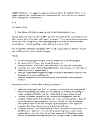 Balancing Library Management with Day-to-Day Responsibilities: Outline ...