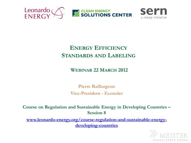 Course on Regulation and Sustainable Energy in Developing Countries ...