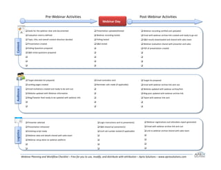 Webinar Planning and Checklist Guide | PPT