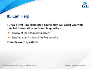 PMI Professional in Business Analyisis (PMI-PBA) Certification | PPTX