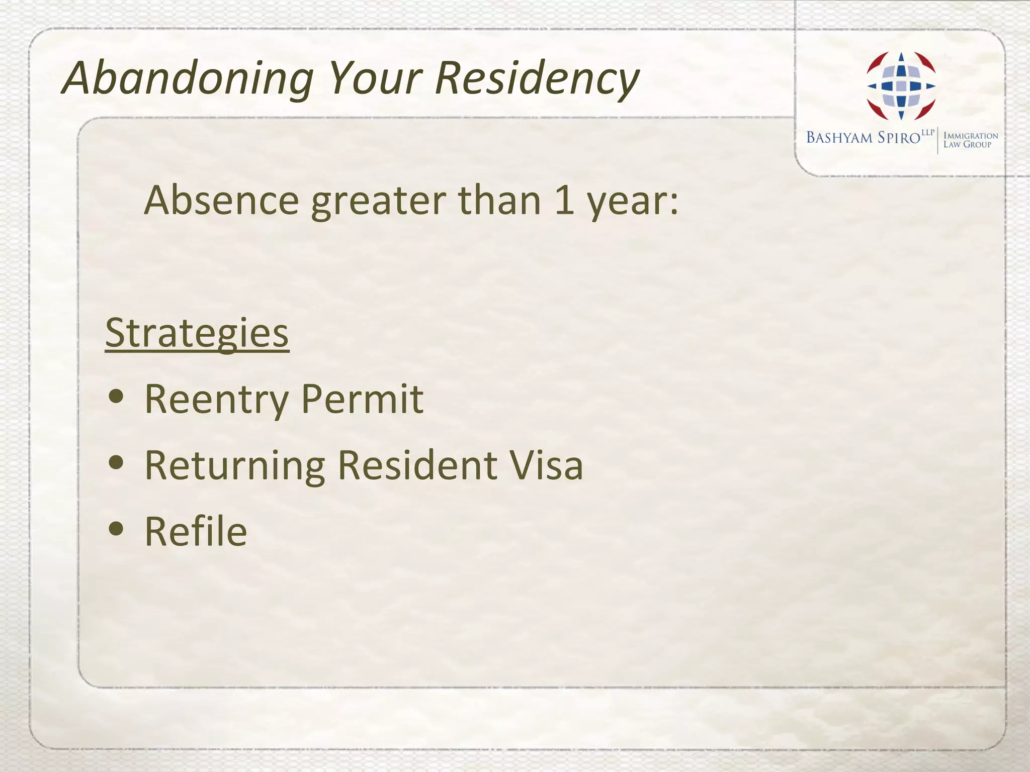 How to Preserve Permanent Resident Status | PPT