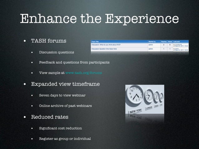TASH Webinar Presentation Guide | KEY | Web Conferencing | Computer ...