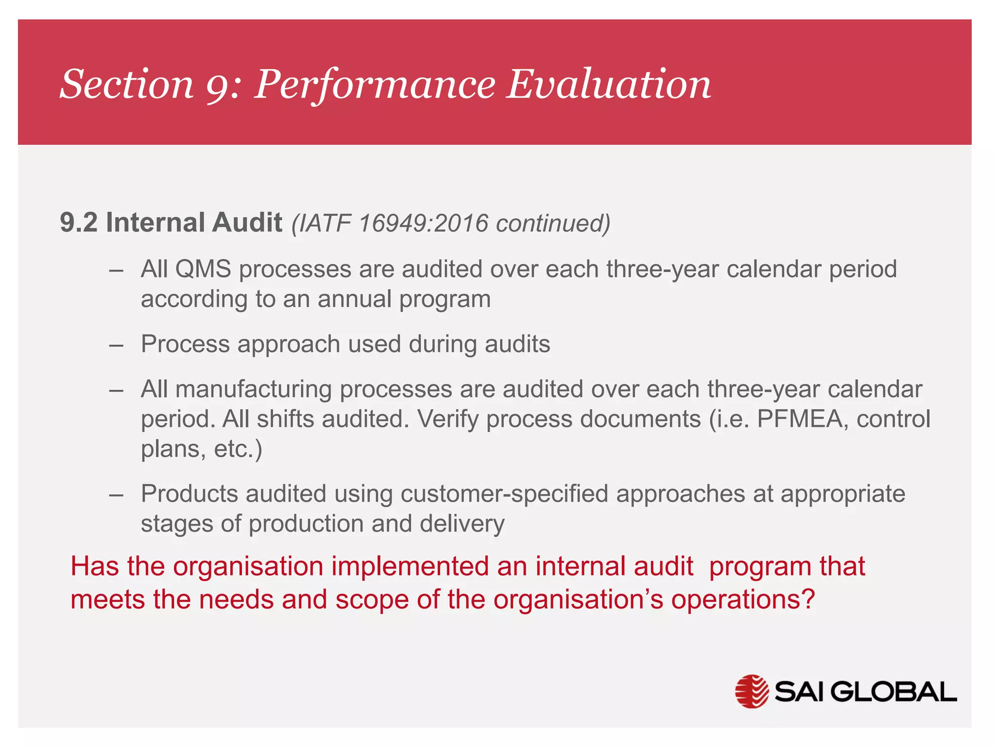 SAI Global Webinar: Tips for Effective Internal Auditing | PPT