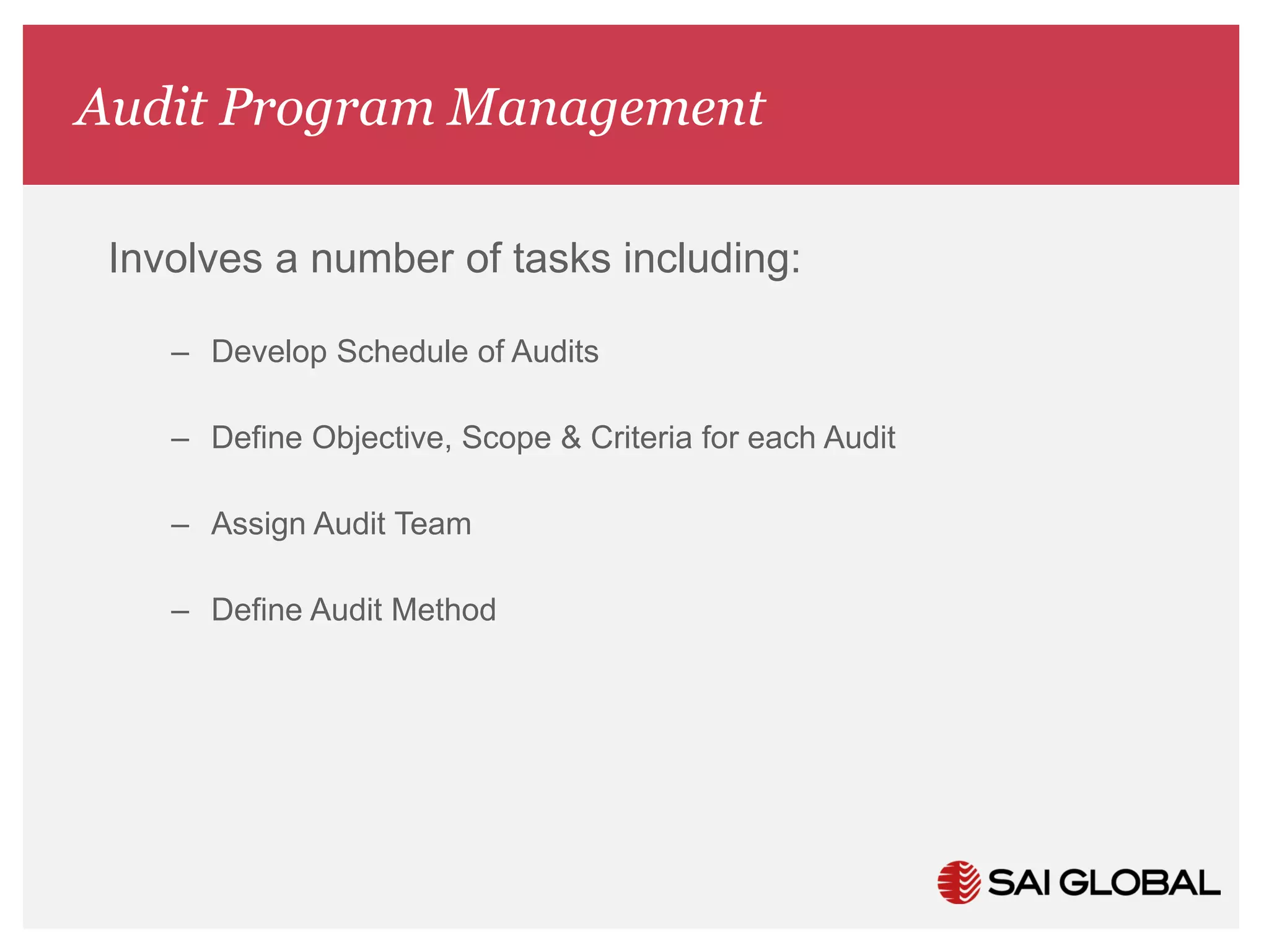 SAI Global Webinar: Tips for Effective Internal Auditing | PPT