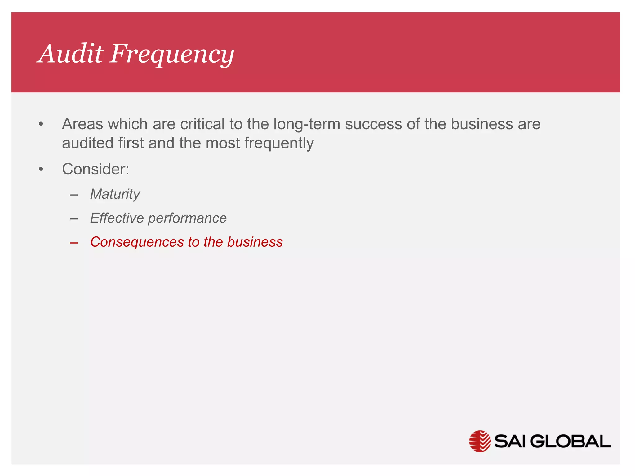 SAI Global Webinar: Tips for Effective Internal Auditing | PPT