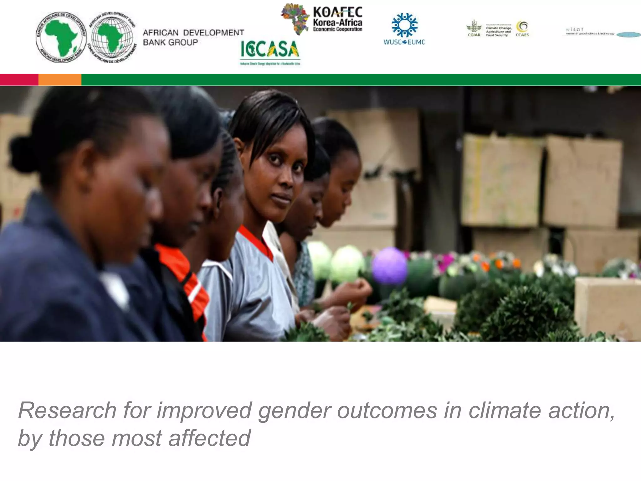Targeted research on gender dimensions of climate change adaptation ...