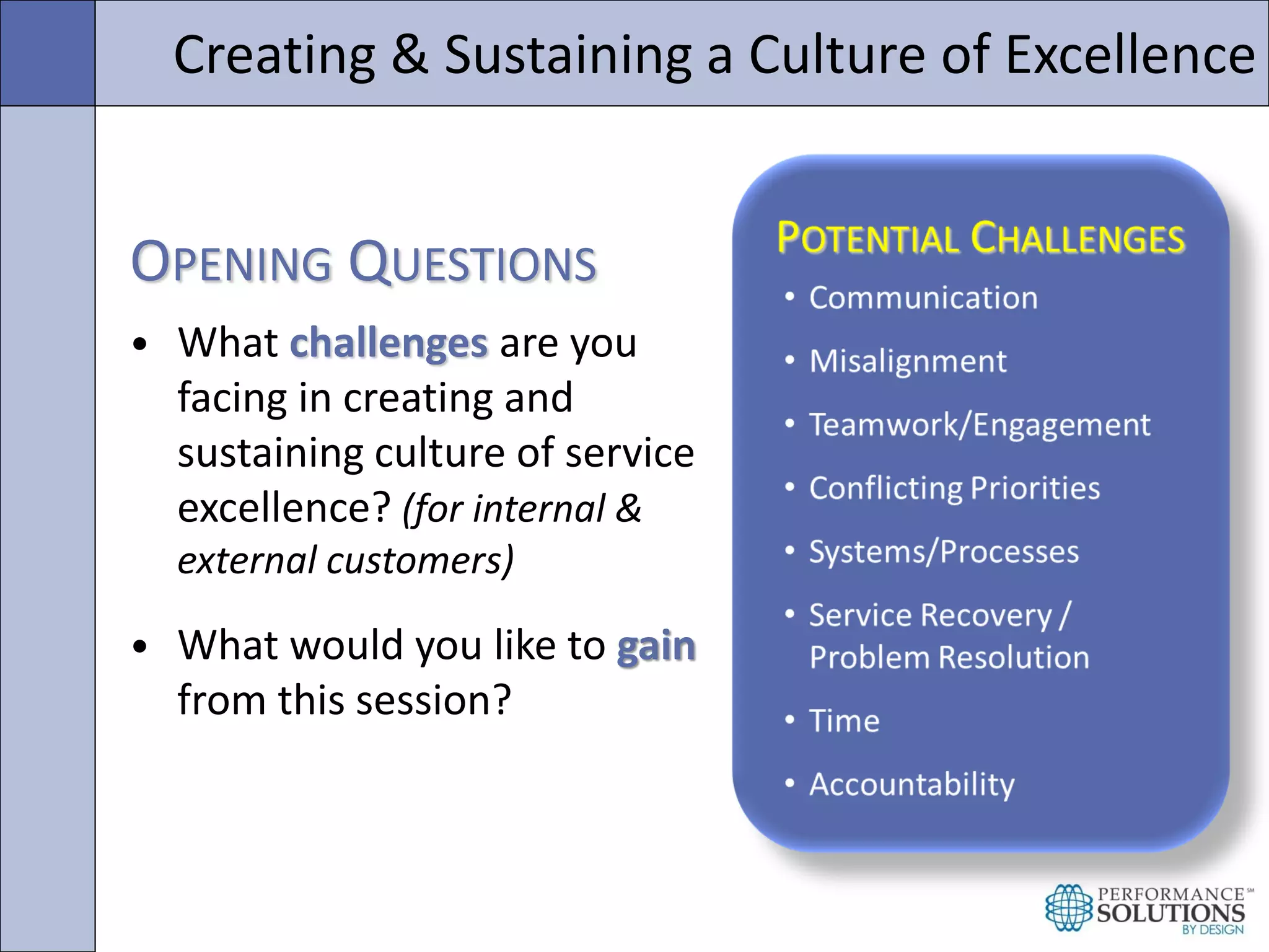 Creating a Culture of Service Excellence | PDF