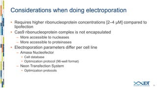 Ribonucleoprotein delivery of CRISPR-Cas9 reagents for increased gene ...