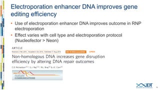Ribonucleoprotein delivery of CRISPR-Cas9 reagents for increased gene ...