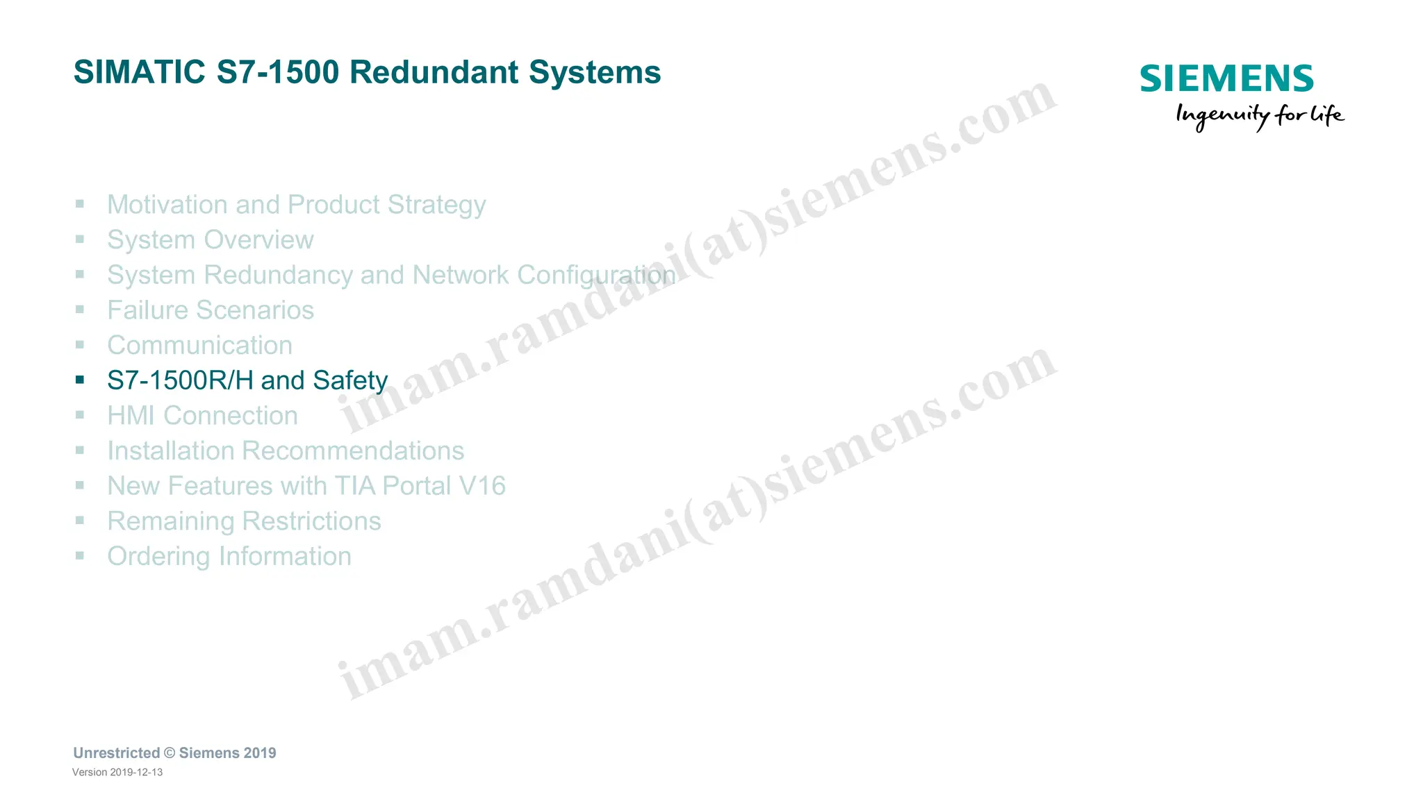 WEBINAR_S7-1500R-H Redundant Sistem PLC Siemens | PDF