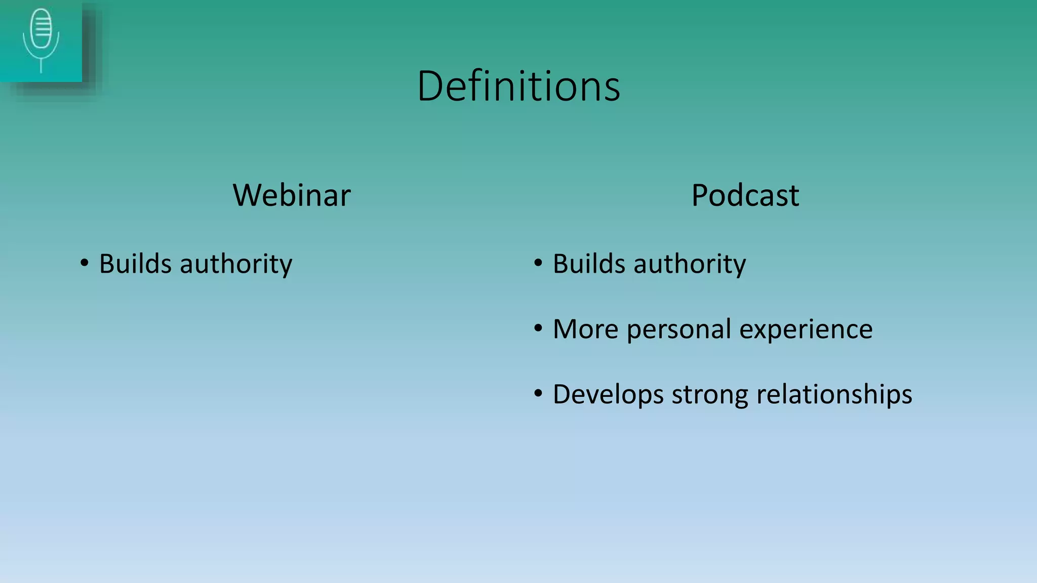 Webinars and podcasts | PPTX