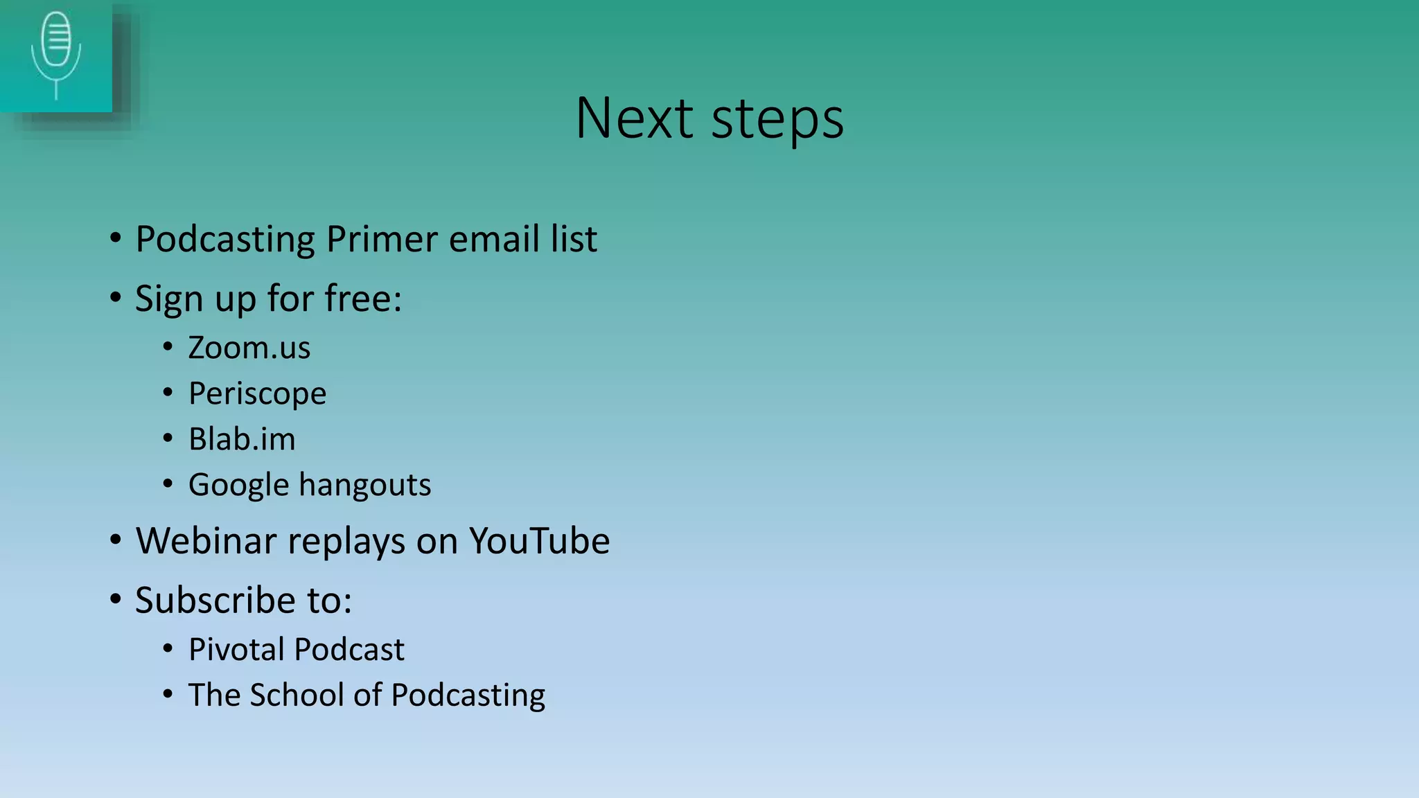 Webinars and podcasts | PPTX