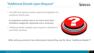 Writing Effective Suspicious Activity Reports (SARs): Start with WHY | PDF