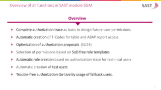 SAST Safe Go-Live Management for SAP authorizations [Webinar] | PPT