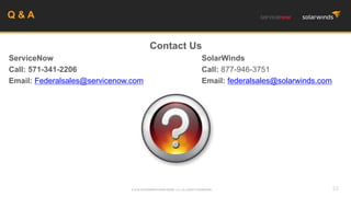 Webinar - ServiceNow and SolarWinds: Improving IT Operations Together ...