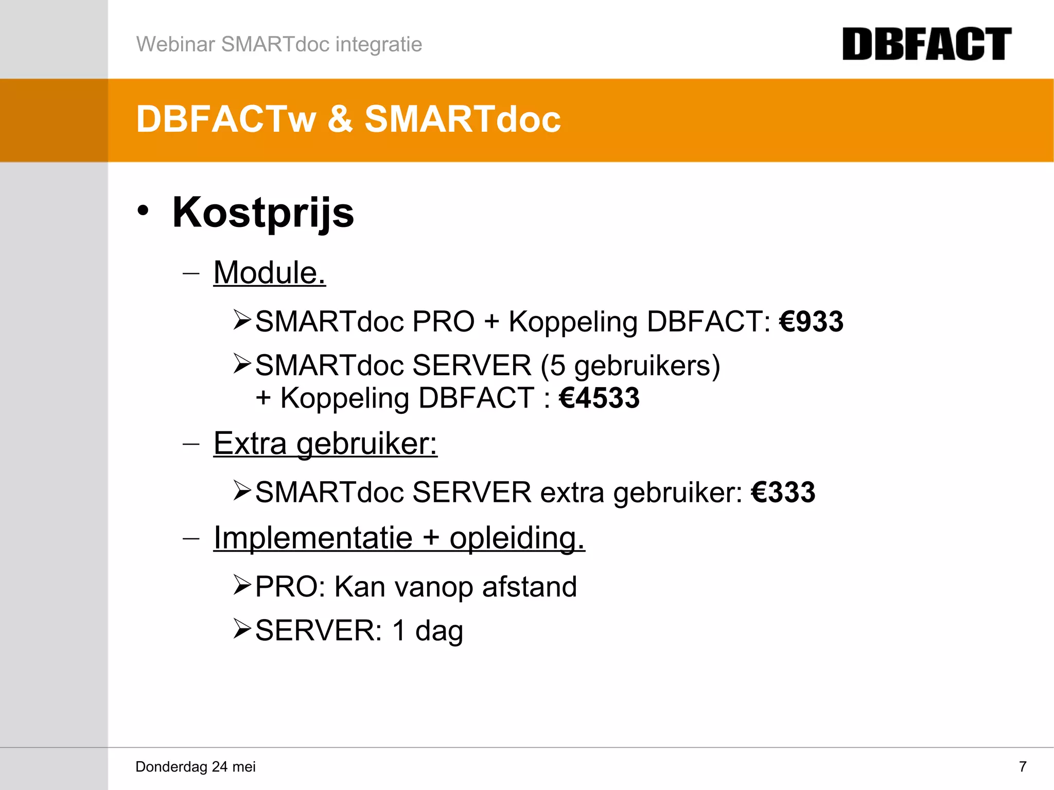 PPT Webinar SMARTdoc-DBFACT | PPT