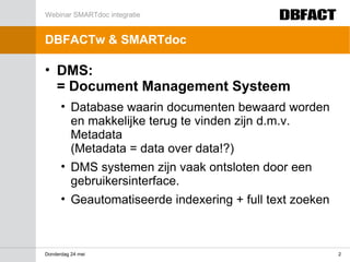 PPT Webinar SMARTdoc-DBFACT | PPT