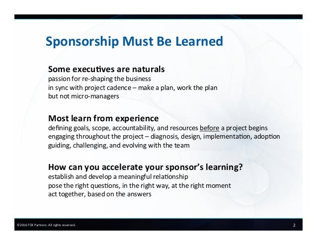 FCB Partners Webinar: 8 Questions for Your Project Sponsor