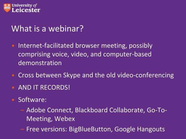 Introduction to Webinars for Academics: Adobe Connect | PPTX