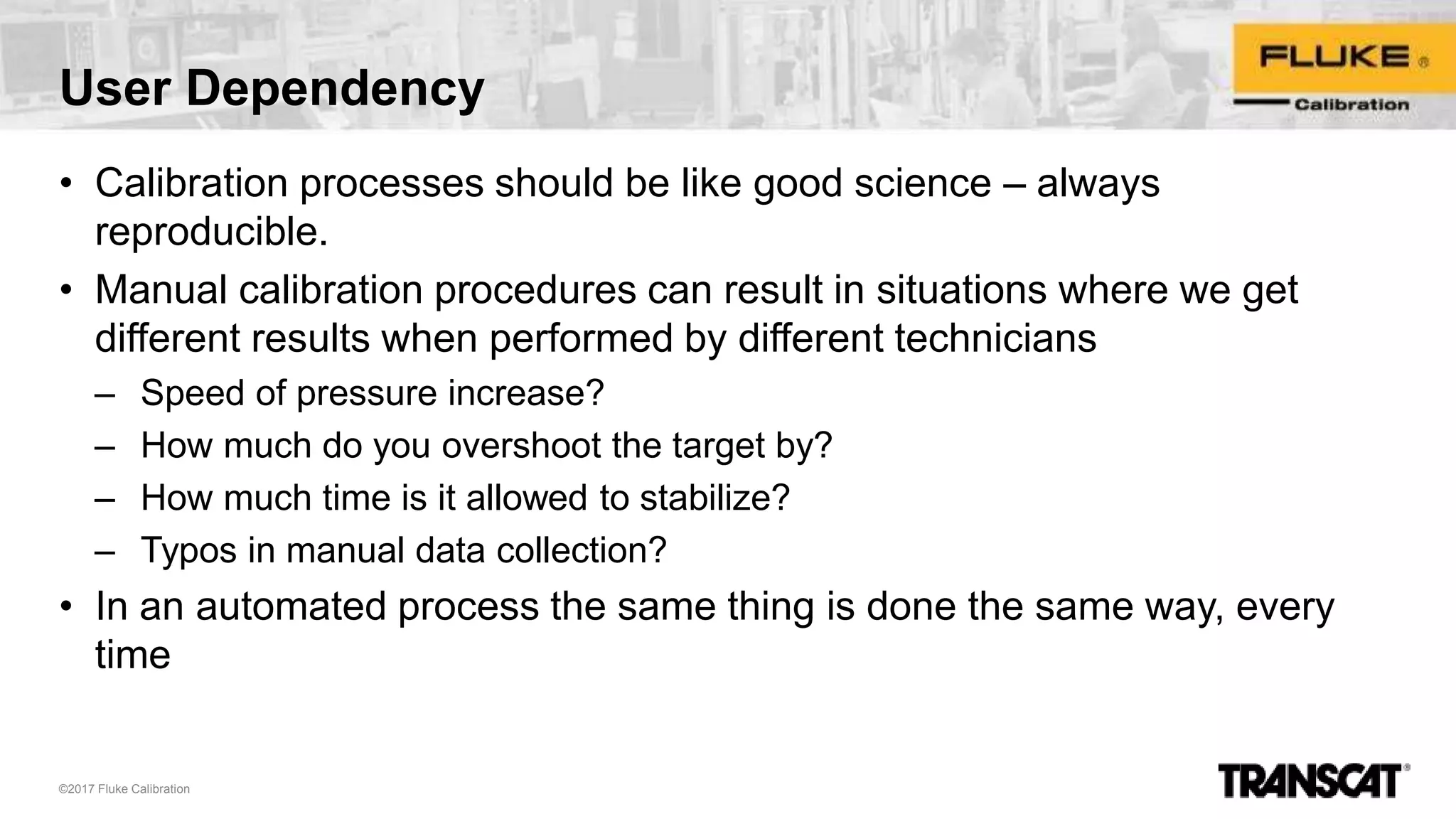 Transcat and Fluke Calibration Webinar: Automating Pressure Calibration | PPT