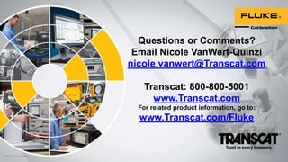 Transcat and Fluke Calibration Webinar: Automating Pressure Calibration ...