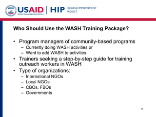 Using the WASH Training Package - Webinar | PPT