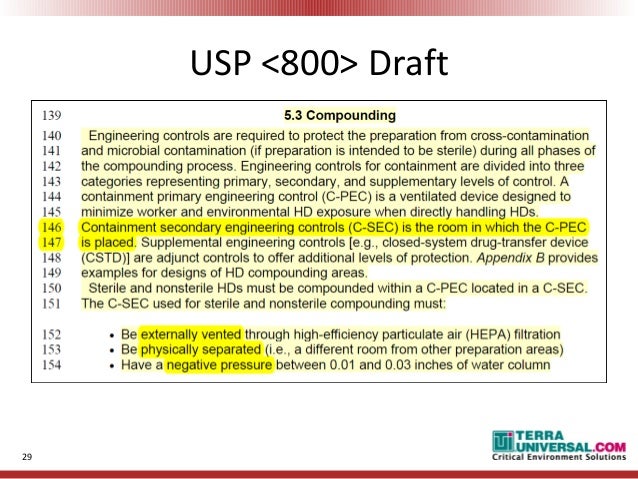 USP 797/800 Cleanroom Compliance by Terra Universal