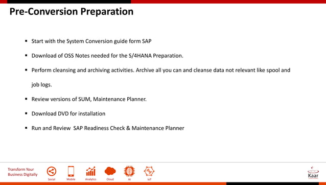 Technical Walkthrough of SAP S/4HANA System Conversion | PPTX | Cloud Computing | Internet