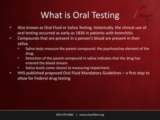 Webinar: What is Oral Saliva Testing and Why Should I Care | PPT