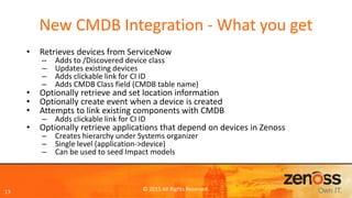 Webinar widescreen zenoss service-now integration final draft | PPT