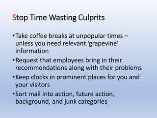 Time Management: Productivity and Time Stealers | PDF