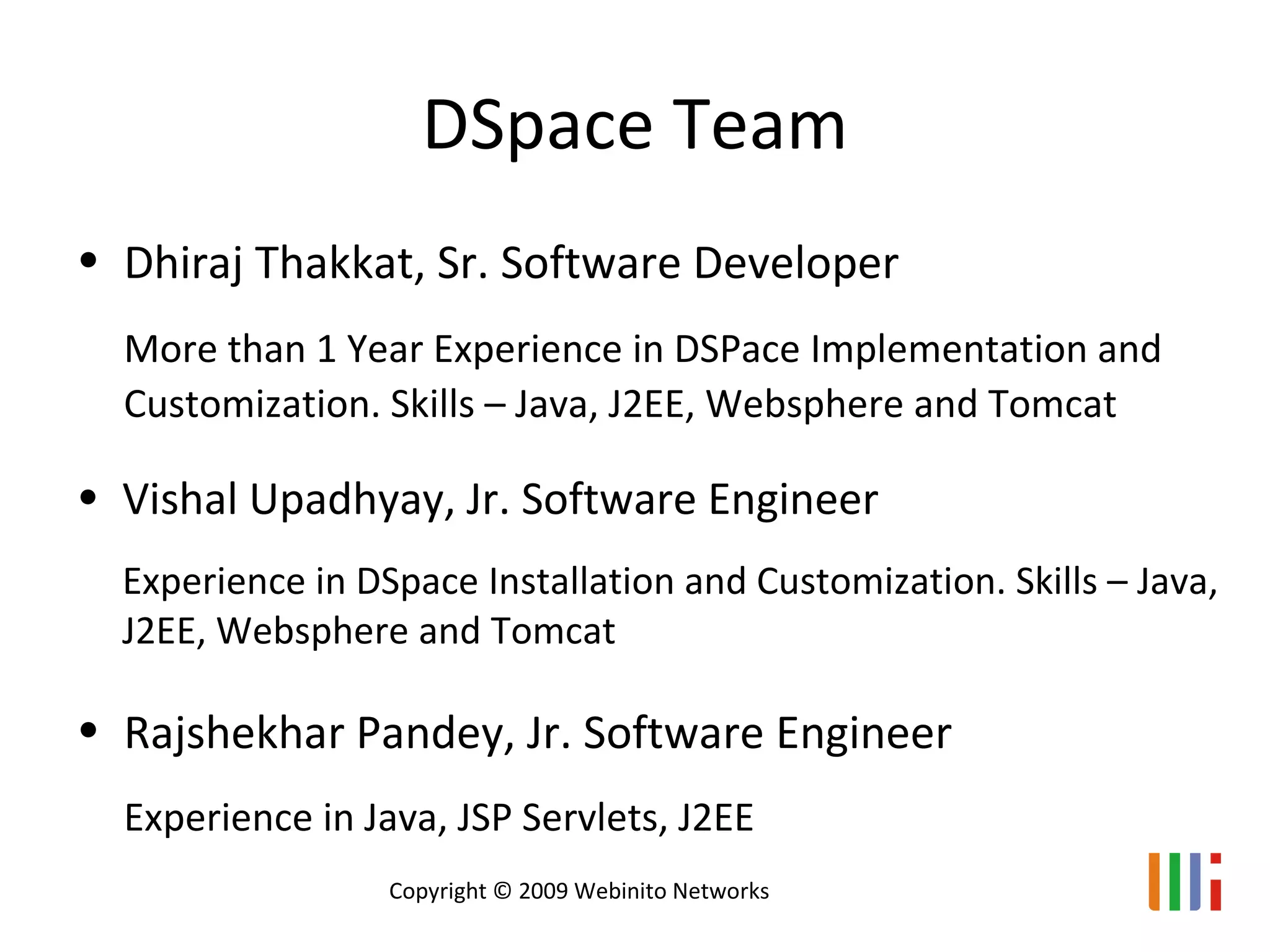 Webinito Corporate Presentation Dspace | PPT