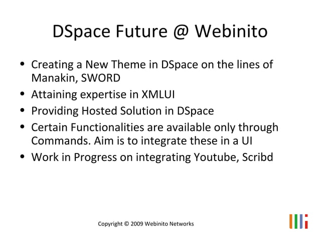 Webinito Corporate Presentation Dspace | PPT