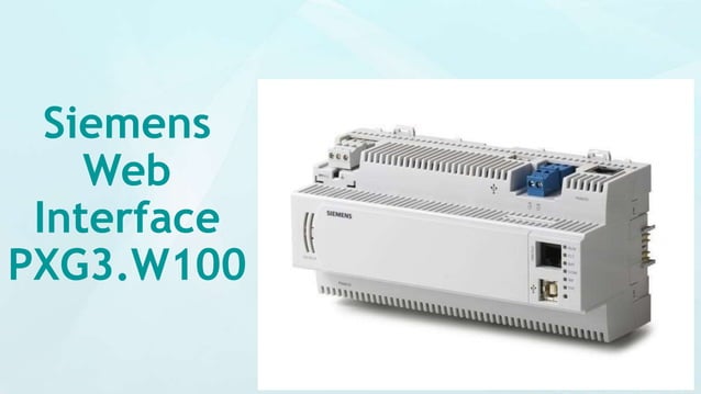Siemens Web interface PXG 3.W100