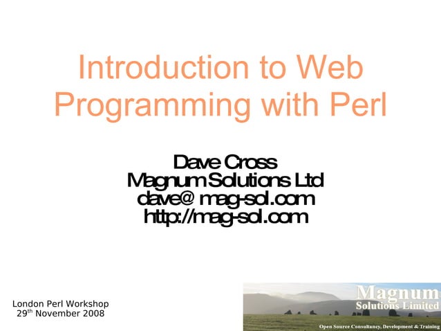 Introduction to Web Programming with Perl | PPT
