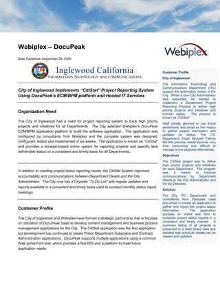 Webiplex Docu Peak Case Study For City Of Inglewood | PDF