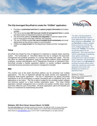 Webiplex Docu Peak Case Study For City Of Inglewood | PDF