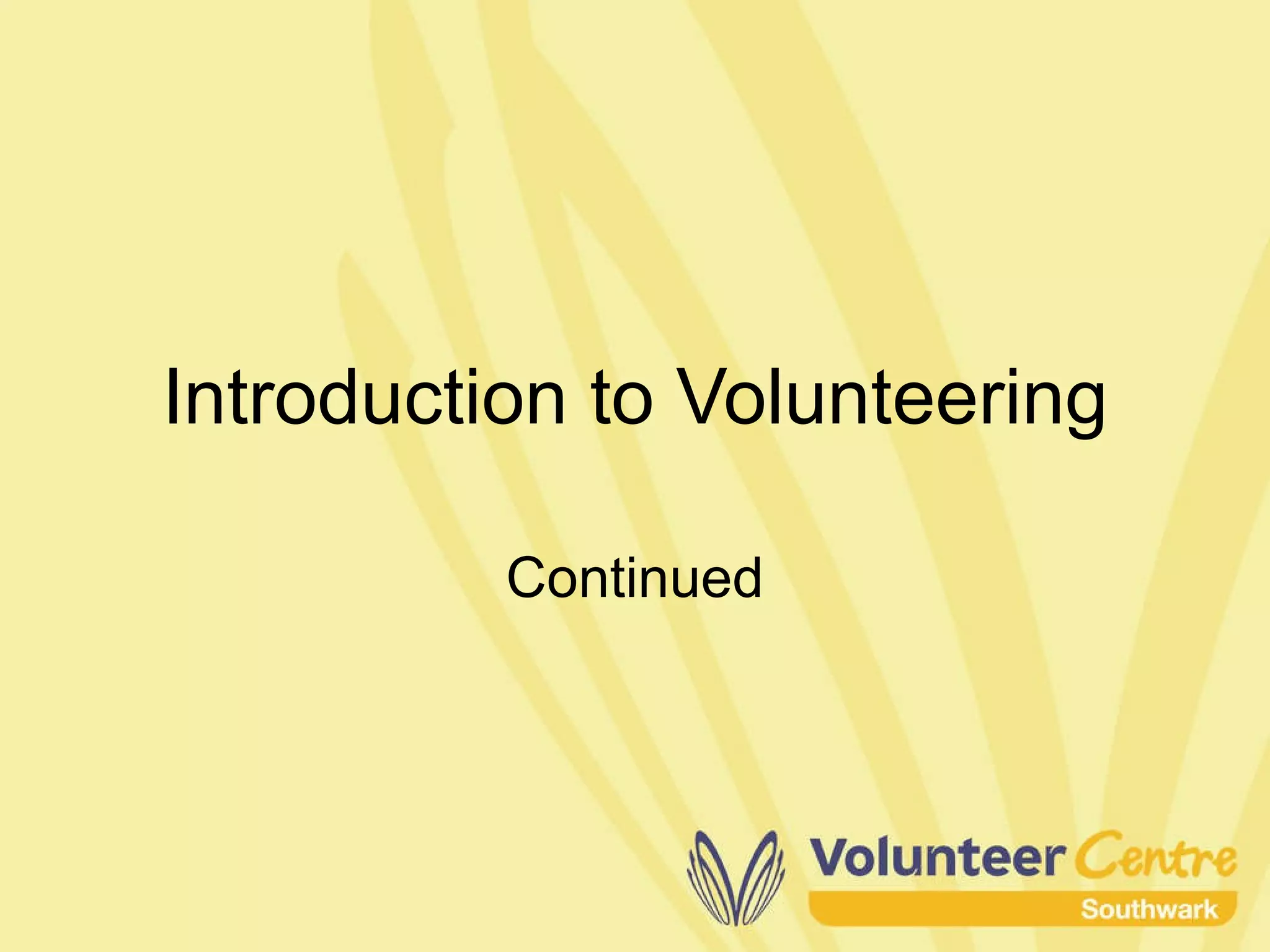 Introduction to Volunteering II | PPT