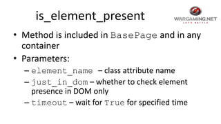 Webium: Page Objects In Python (Eng) | PPTX