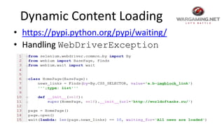 Webium: Page Objects In Python (Eng) | PPTX