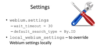 Webium: Page Objects In Python (Eng) | PPTX