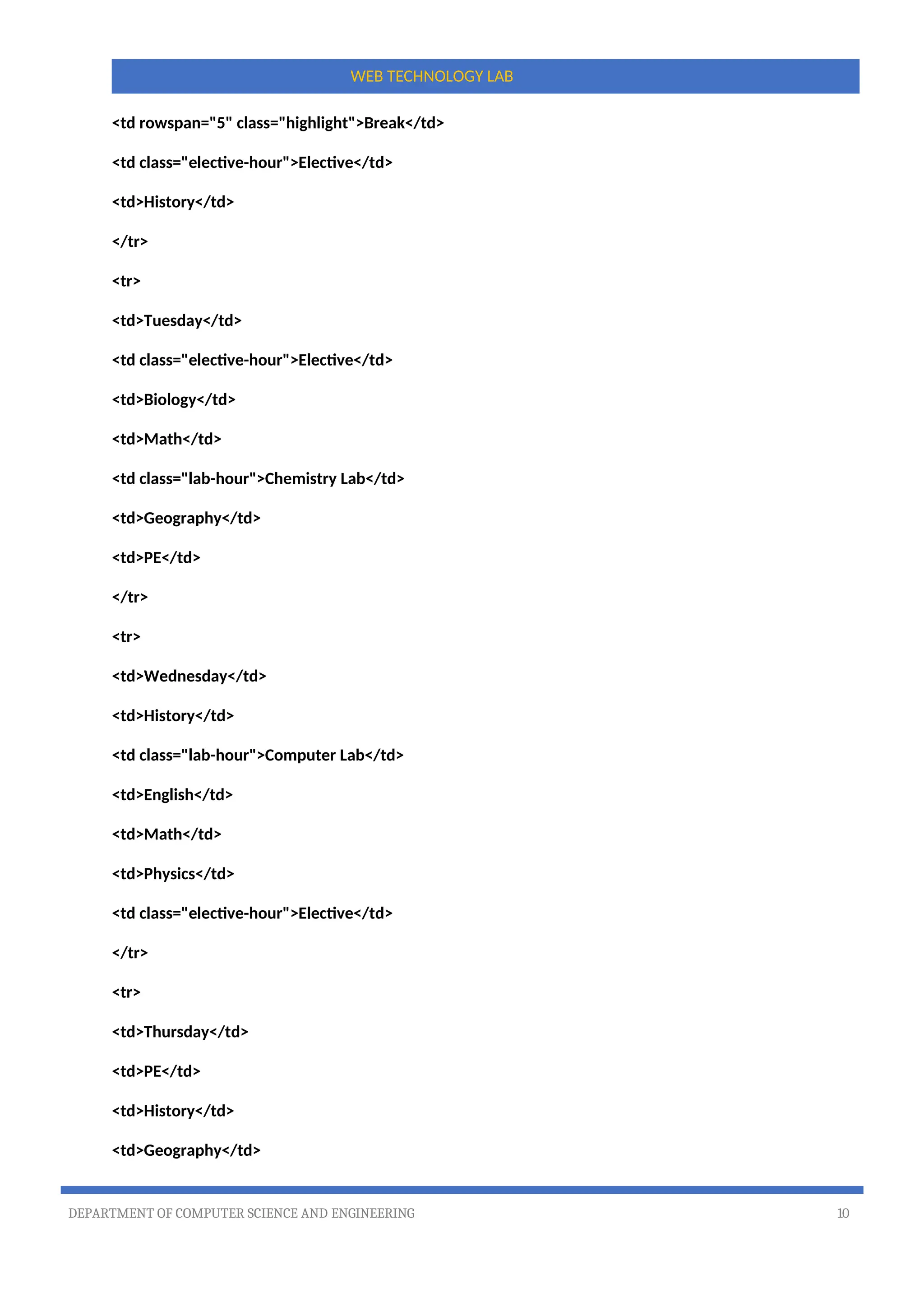 web lab manual for fifth semester BE course fifth semester vtu belgaum ...