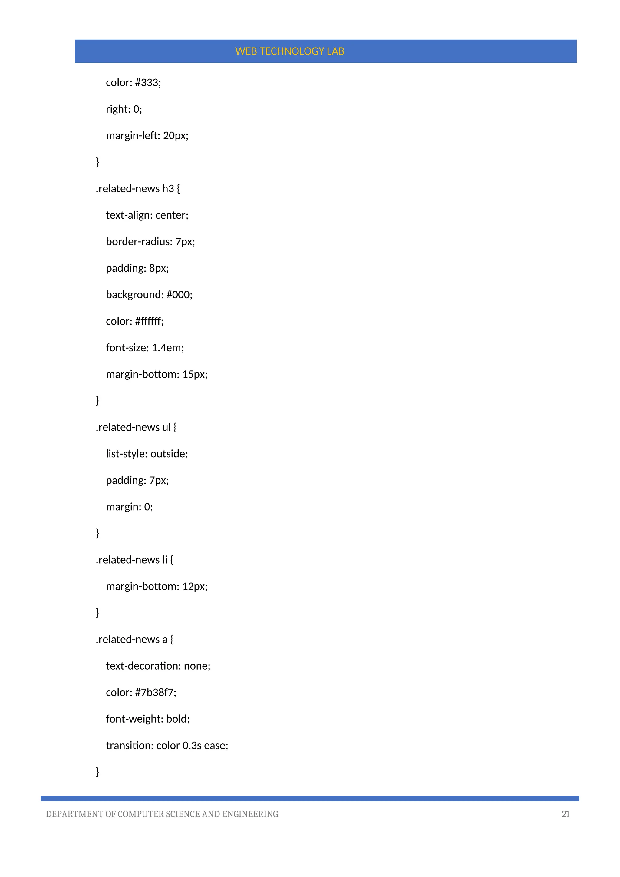 web lab manual for fifth semester BE course fifth semester vtu belgaum ...