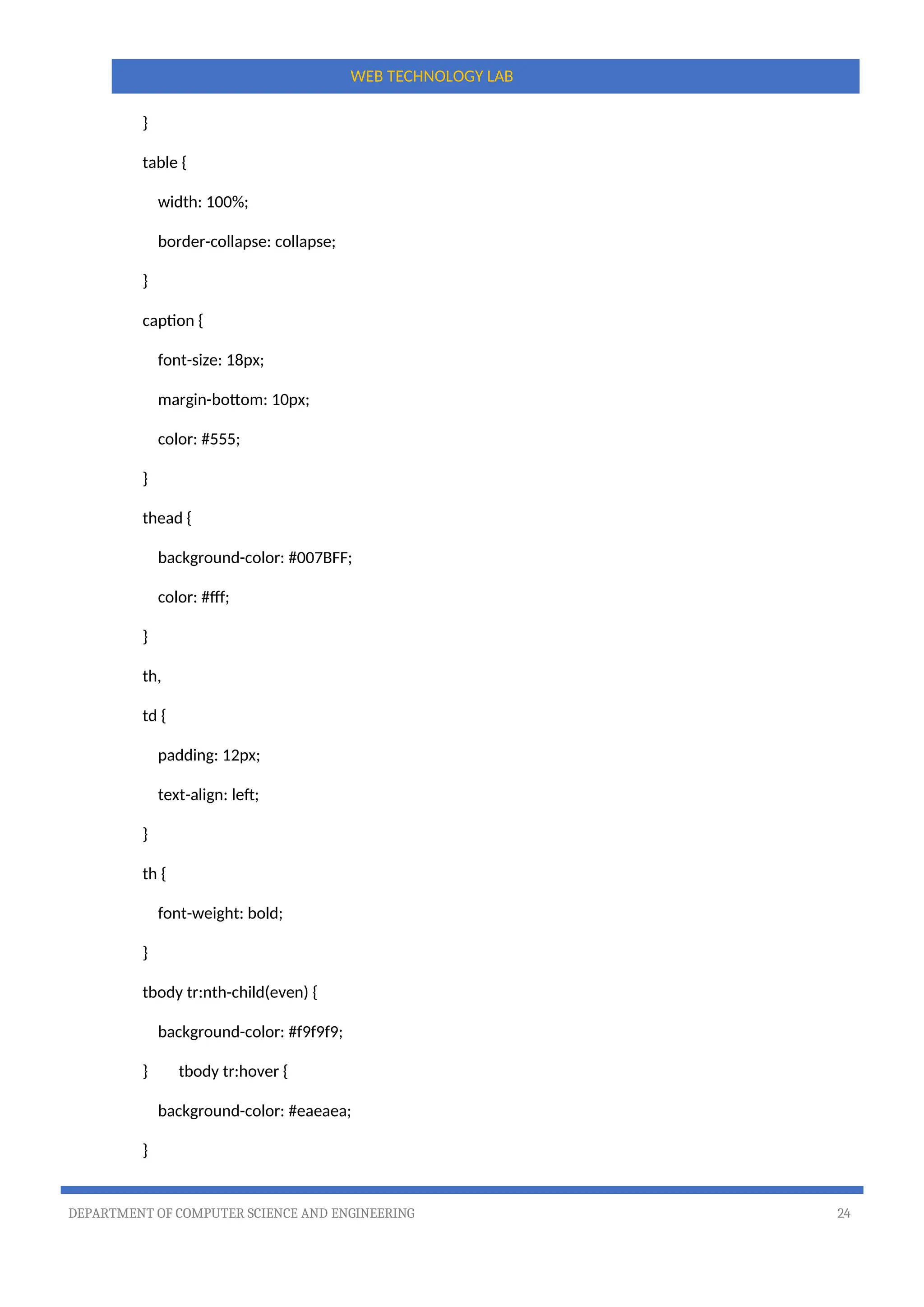 web lab manual for fifth semester BE course fifth semester vtu belgaum ...