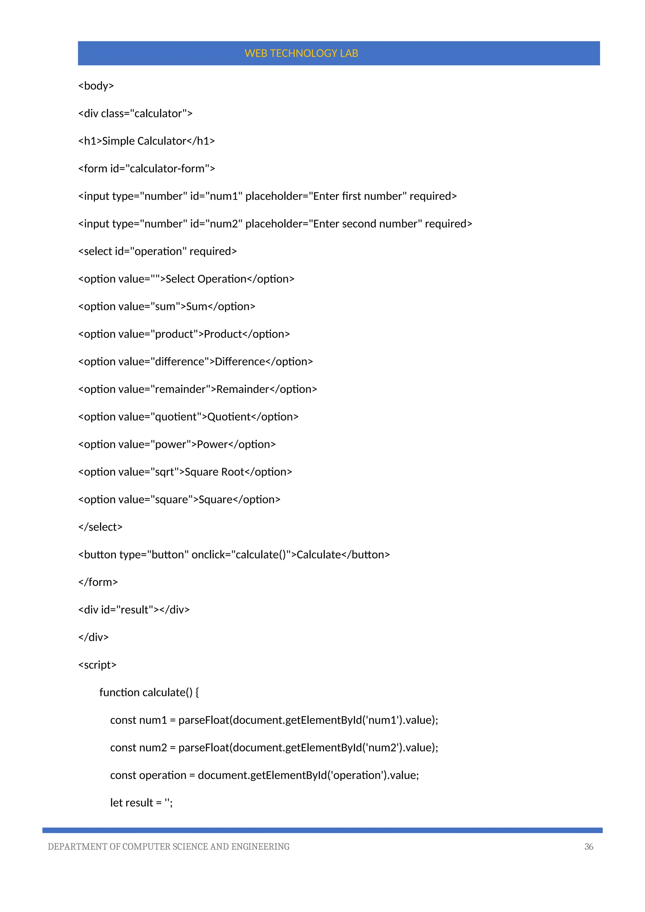 web lab manual for fifth semester BE course fifth semester vtu belgaum ...