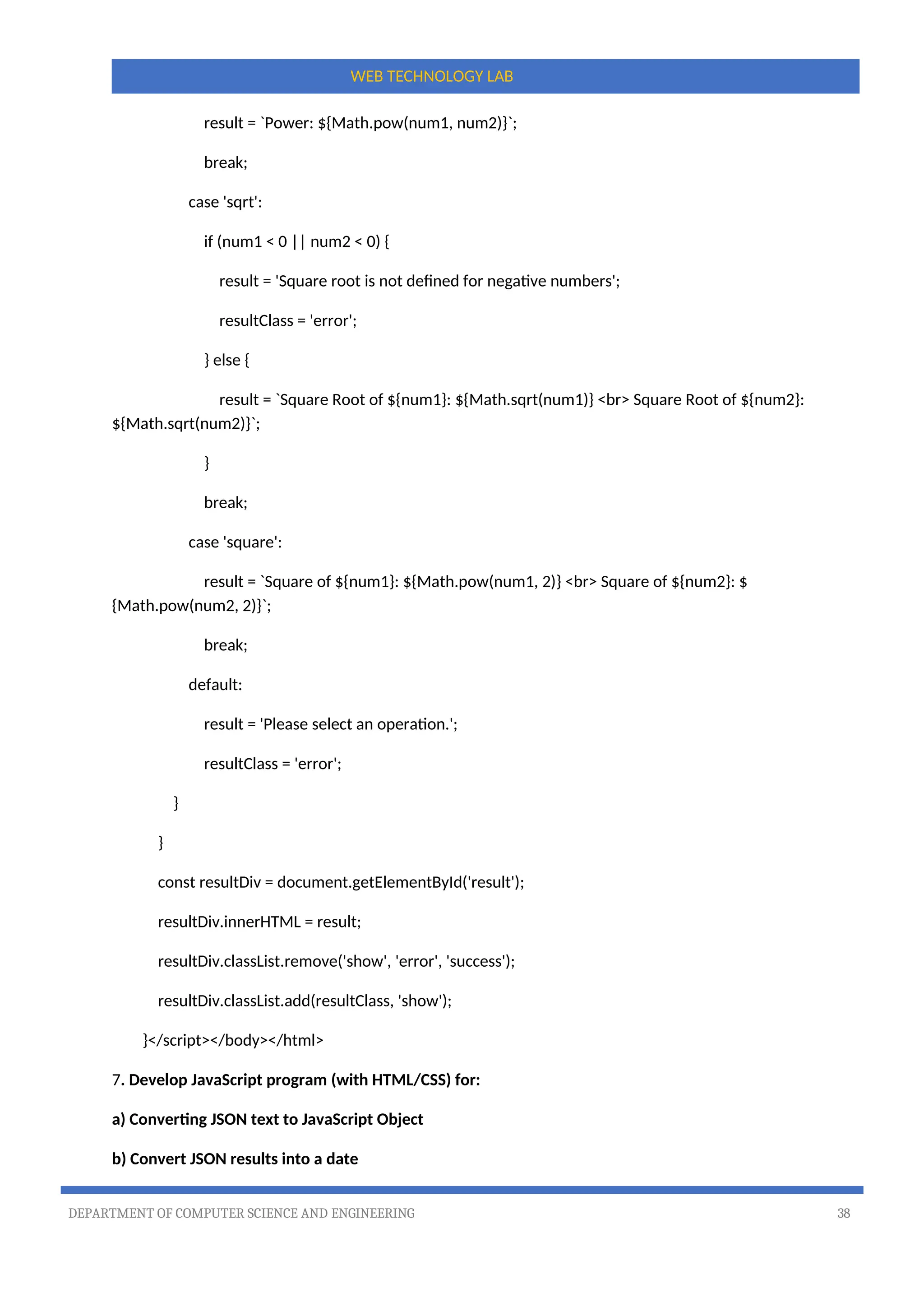 web lab manual for fifth semester BE course fifth semester vtu belgaum | DOCX