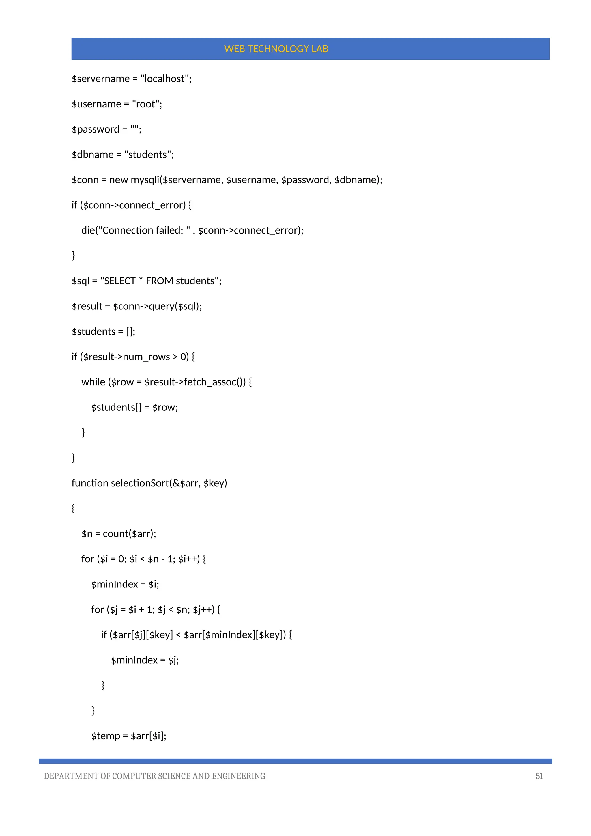 web lab manual for fifth semester BE course fifth semester vtu belgaum ...