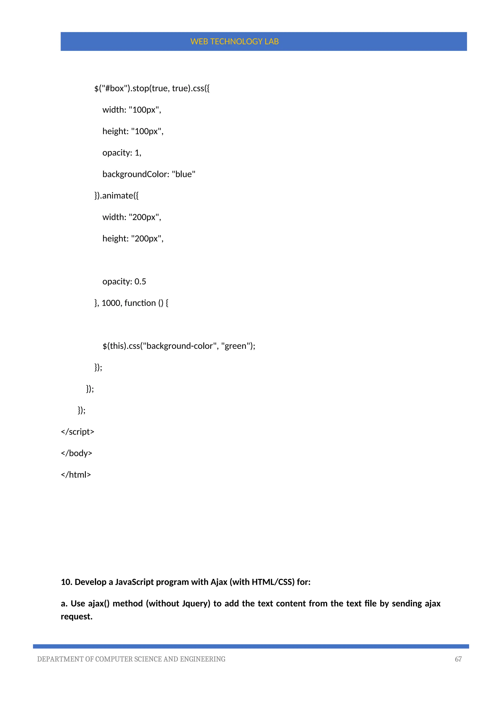 web lab manual for fifth semester BE course fifth semester vtu belgaum | DOCX